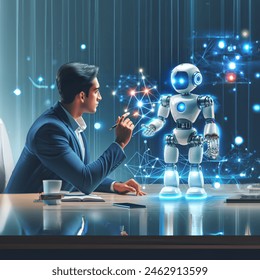 Artificial Intelligence Man Using Technology Smart AI-generated image ...