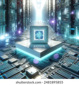Artificial Intelligence Processor Matrix Computer Network AI 생성 이미지 ...