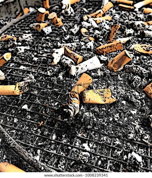 Ashtray Full Cigarettes Comic Style Stock Photo 1008239341 | Shutterstock