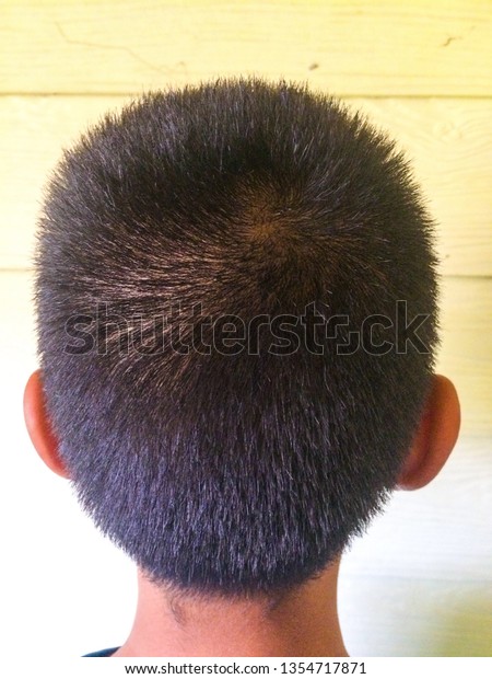 Asian Boy Back Side Head Black Stock Photo 1354717871 | Shutterstock