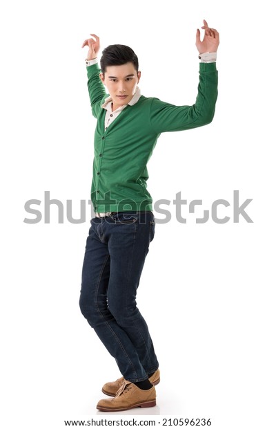 Asian Guy Dramatic Pose Full Length Stock Photo (Edit Now) 210596236