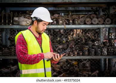 Asian Worker Using Tablet Work Factory Stock Photo 493375024 | Shutterstock