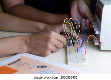 Assembling Circuits Electronic Devices Students Concept Stock Photo ...