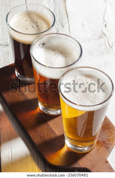Assorted Beers Flight Ready Tasting Stock Photo 336070481 | Shutterstock