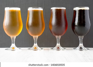 Assorted Cold Beer Side View Closeup Stock Photo (Edit Now) 1406818505