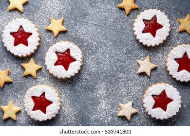 Linzer Star Cookies Jam Filling Flat Stock Photo 533871907 | Shutterstock