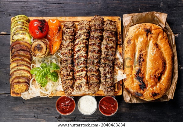Assorted Kebabs Different Types Meat Veal Stock Photo 2040463634 ...