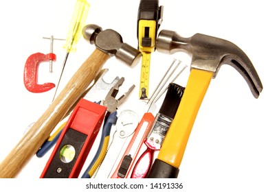 Assorted Work Tools Over White Stock Photo 14191336 | Shutterstock