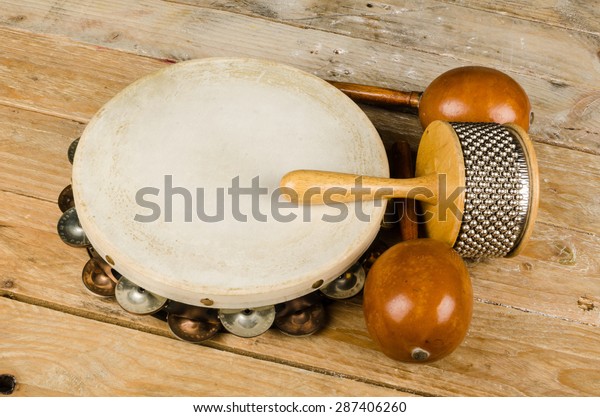 Assortment Several Small Percussion Instruments Stock Photo 287406260 ...