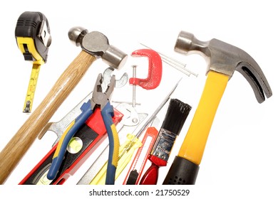 Carpentry Construction Tools Collage Background Stock Photo 96455222 ...