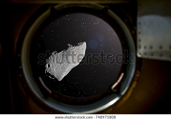 Asteroid Window Spaceship Deep Space Elements Stock Photo 748971808 ...