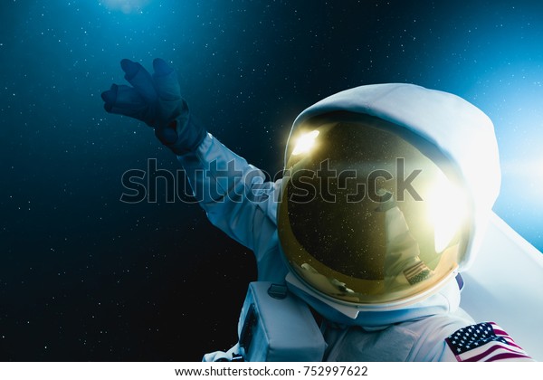 Astronaut Floating Outer Space High Contrast Stock Photo 752997622 ...
