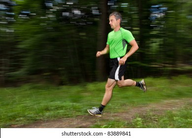 2,035 Man Running Through Forest Images, Stock Photos & Vectors ...