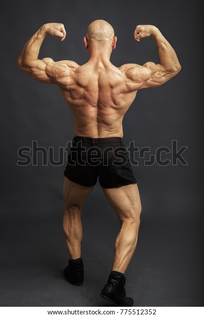 Athlete Back Double Biceps Pose Bodybuilder Stock Photo 775512352 ...