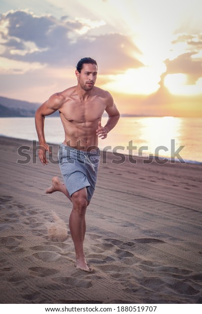Fat Guy Running Shirtless