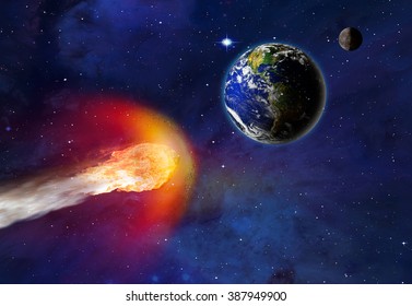 Attack Asteroid On Earth Elements This Stock Photo 387949900 | Shutterstock