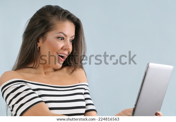 Attractive Cute Happy Young Emotional Woman Stock Photo 224816563 ... Attractive Cute Happy Young Emotional Woman Stock Photo 224816563 ...