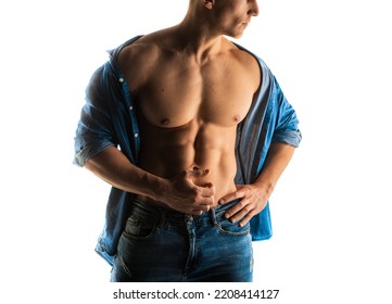 Attractive Handsome Guy Posing While Touching Stock Photo 2208414127 ...