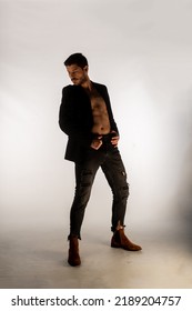Attractive Man Inside Studio Doing Various Stock Photo 2189204757 ...