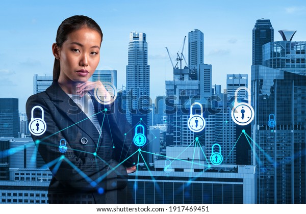 Attractive Young Asian Cybersecurity Developer Thinking Stock Photo ...