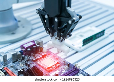 Automatic Arm Installing Computer Chip Cpu Stock Photo 1926996323 ...