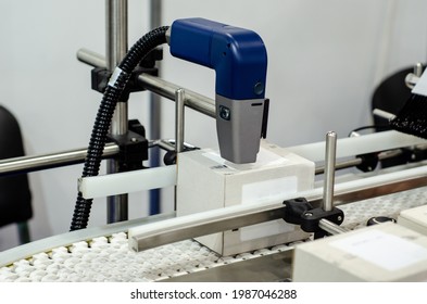 Automatic Box Case Labeling Line Stock Photo 1987046288 | Shutterstock