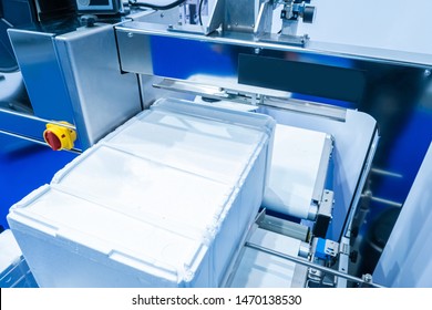 Automatic Packing Strapping Tapes Machine Packing Stock Photo ...
