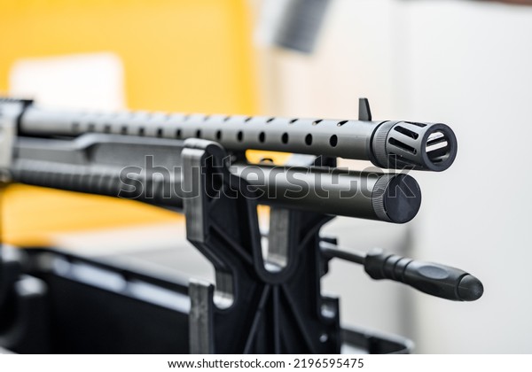 Automatic Rifle On Stand On Table Stock Photo 2196595475 | Shutterstock