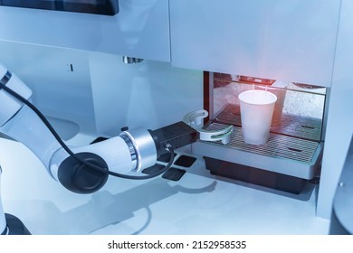 Automatic Robot Arm Preparing Coffee Coffee Stock Photo 2152958535 ...
