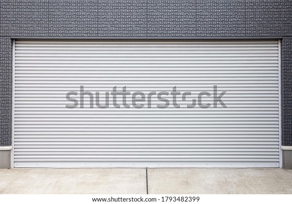 Automatic Silver Metal Roller Shutter Doors Stock Photo 1793482399 ...