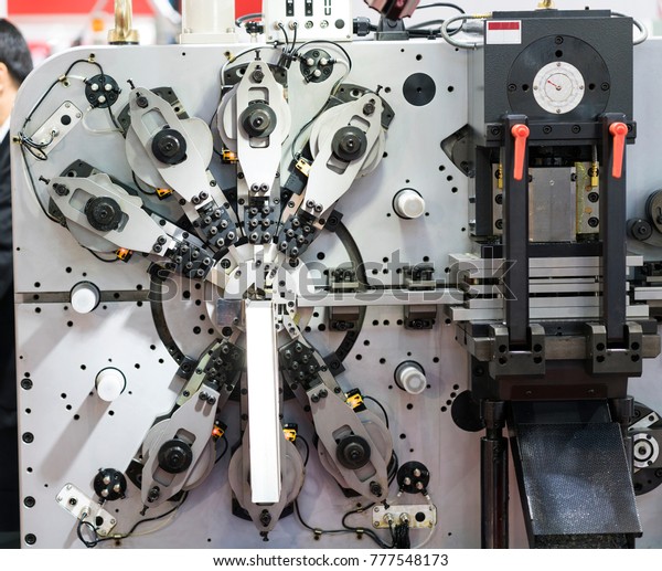Automatic Stamping Bending Machine Control By Stock Photo 777548173 ...