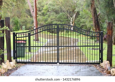 Automatic Swing Open Front Gate Across Stock Photo (Edit Now) 1432176896