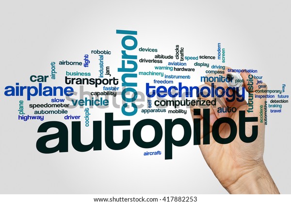 Autopilot Word Cloud Concept Control Transportation Stock Photo ...
