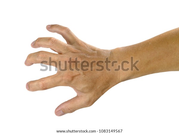 Back Hands Reaching Something Isolated On Stock Photo 1083149567 ...