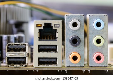 Back Panel Connectors Modern Computer Motherboard Stock Photo 139547405 ...