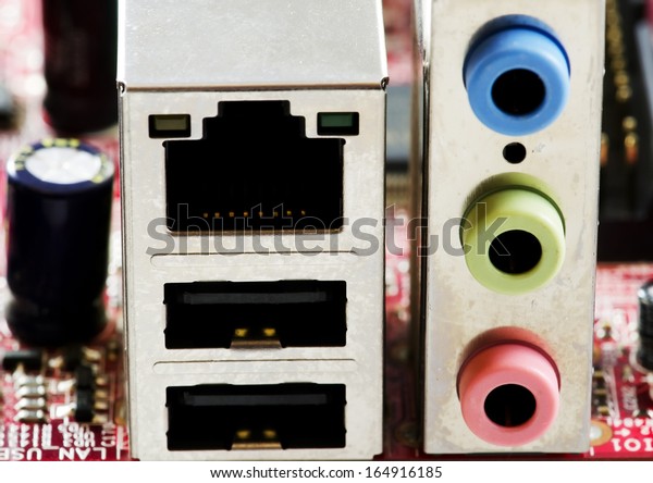 Back Panel Connectors Modern Computer Motherboard Stock Photo 164916185 ...