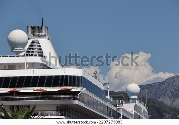 Back Side Cruise Ship Background Clouds Stock Photo 2207273085 ...