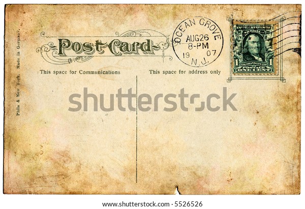 Back Side Old Postcard 1907 Stock Photo (Edit Now) 5526526