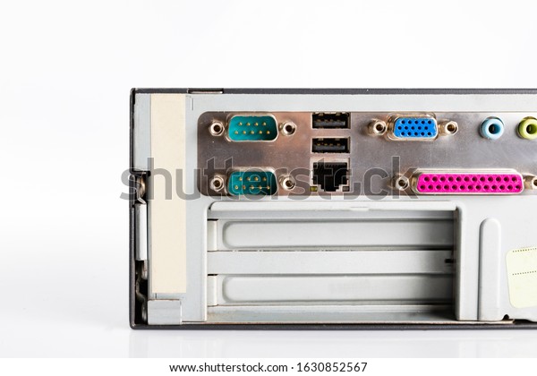 Back View Black Computer Desktop Tower Stock Photo 1630852567 ...