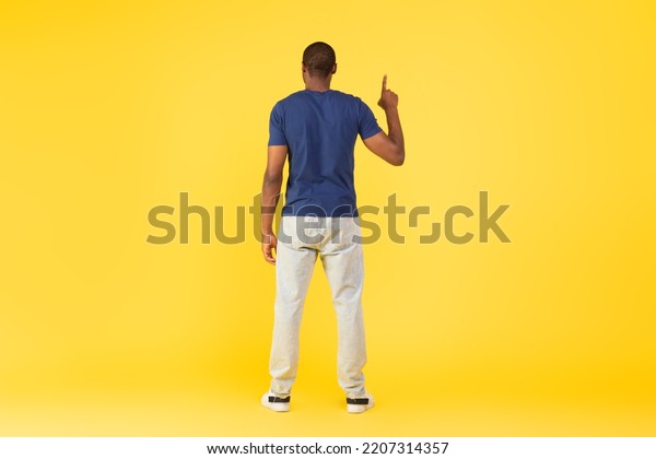 Back View Black Guy Pointing Finger Stock Photo 2207314357 | Shutterstock