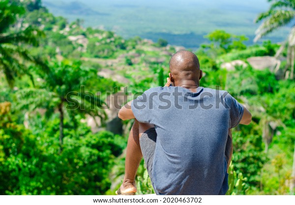 Back View Black Man Looking Beautiful Stock Photo 2020463702 | Shutterstock