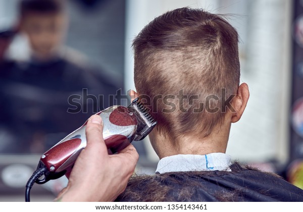 Back View Cute Boy Getting Hairstyle Stock Photo 1354143461 | Shutterstock