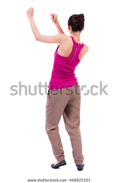 Back View Dancing Young Beautiful Woman Stock Photo 468825101 ...