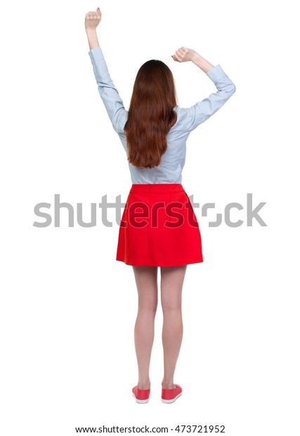 Back View Dancing Young Beautiful Woman Stock Photo 473721952 ...