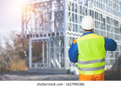 Back View Engineer Worker Helmet Stock Photo 1627985386 | Shutterstock