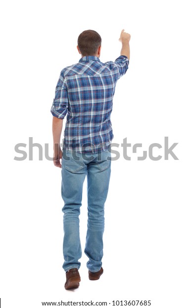 Back View Going Handsome Man Jeans Stock Photo (Edit Now) 1013607685