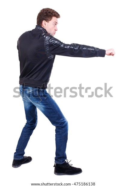 Back View Guy Funny Fights Waving Stock Photo 475186138 | Shutterstock