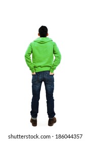 Back View Handsome Both Hands His Stock Photo 186044357 | Shutterstock