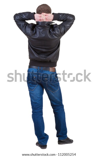 Back View Handsome Man Jacket Relaxed Stock Photo 112005254 | Shutterstock