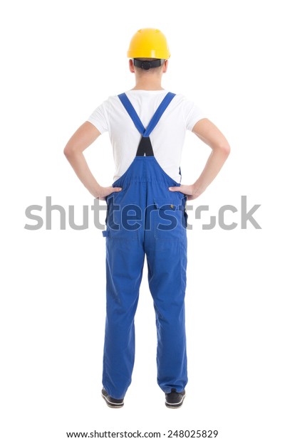 Back View Man Builder Uniform Isolated Stock Photo 248025829 | Shutterstock